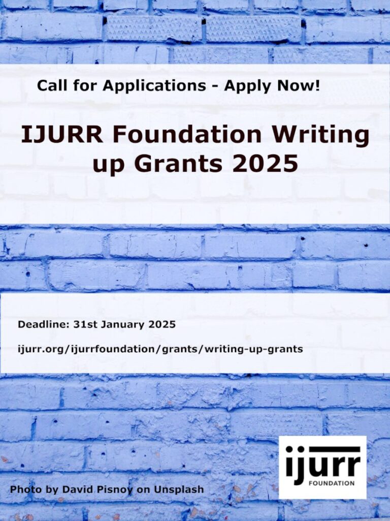 IJURR Foundation Grants: Applications for 2025 Now Open - IJURR
